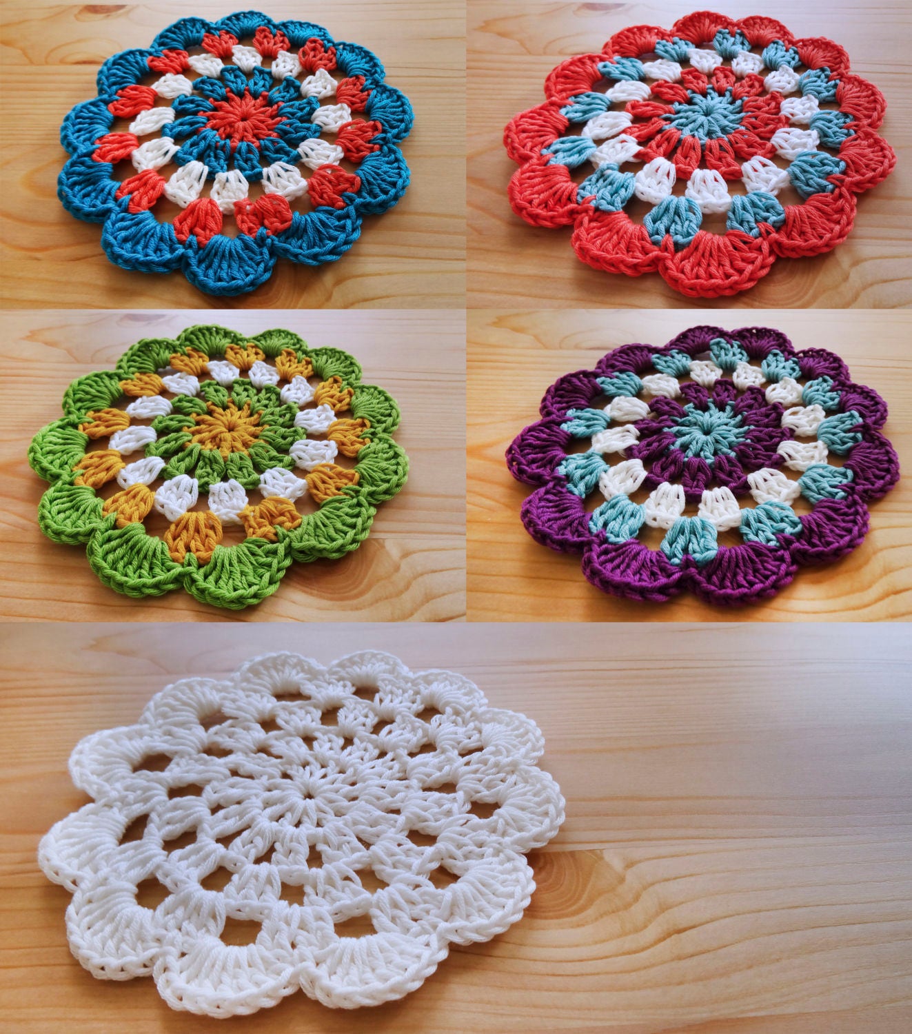 Crochet Pattern - Rainbow Coasters - PDF Pattern - Etsy