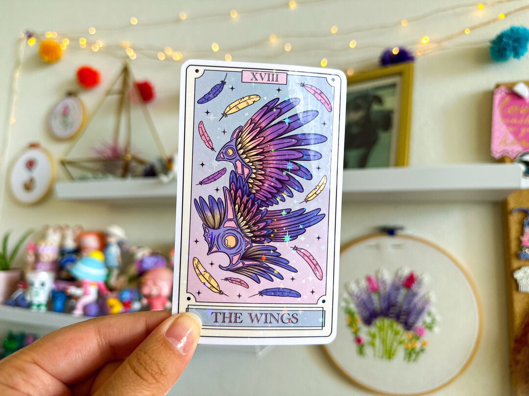 The Wings - Tarot Card Holographic Sticker - Oracle Sticker - Cute Die ...