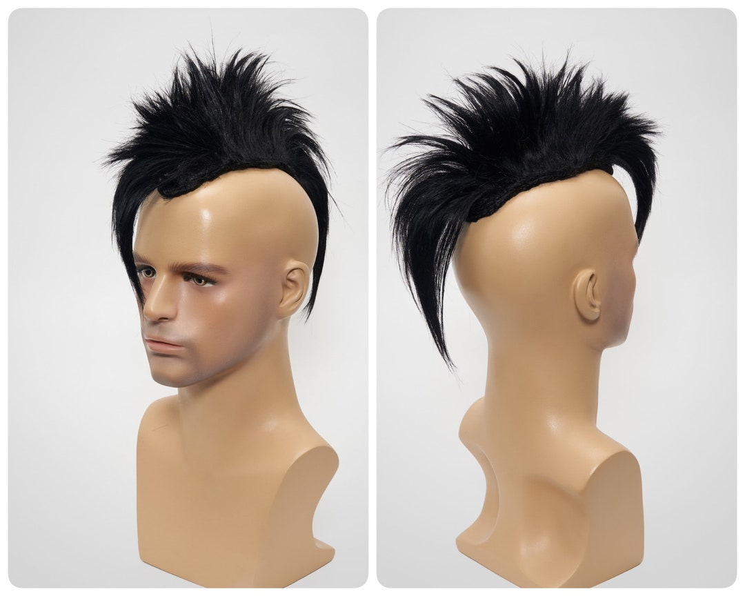 Men Headpiece Cyberpunk Wig Commission Head Costume Cosplay Hair Topper ...