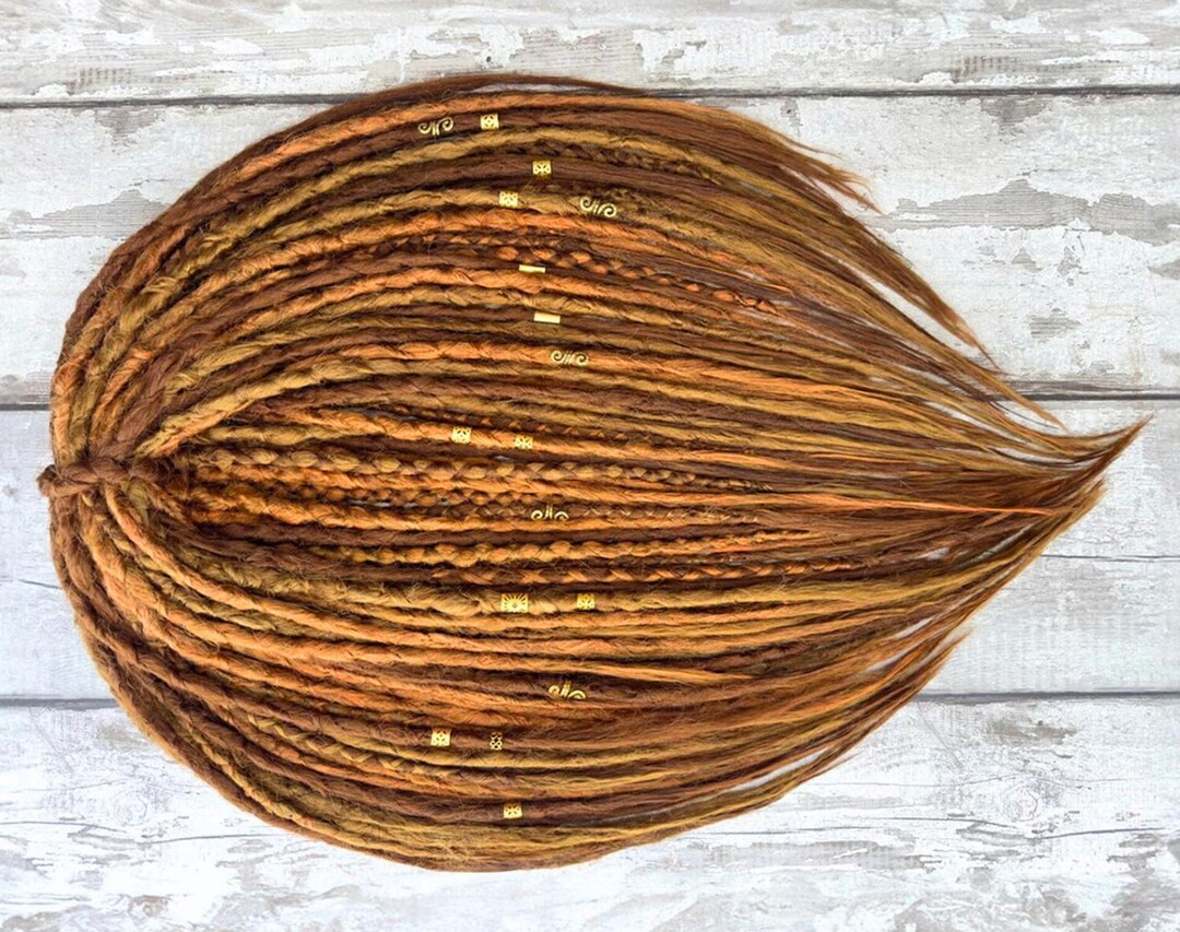 Ginger Dread Copper Locs Extensions, Double End Dread Single, Se ...