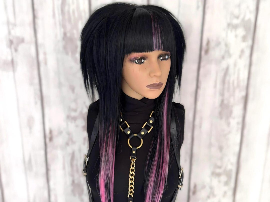 Emo Wig Scene Hair, Wolf Cut Wig Mullet, Straight Bang Wig Chinese ...