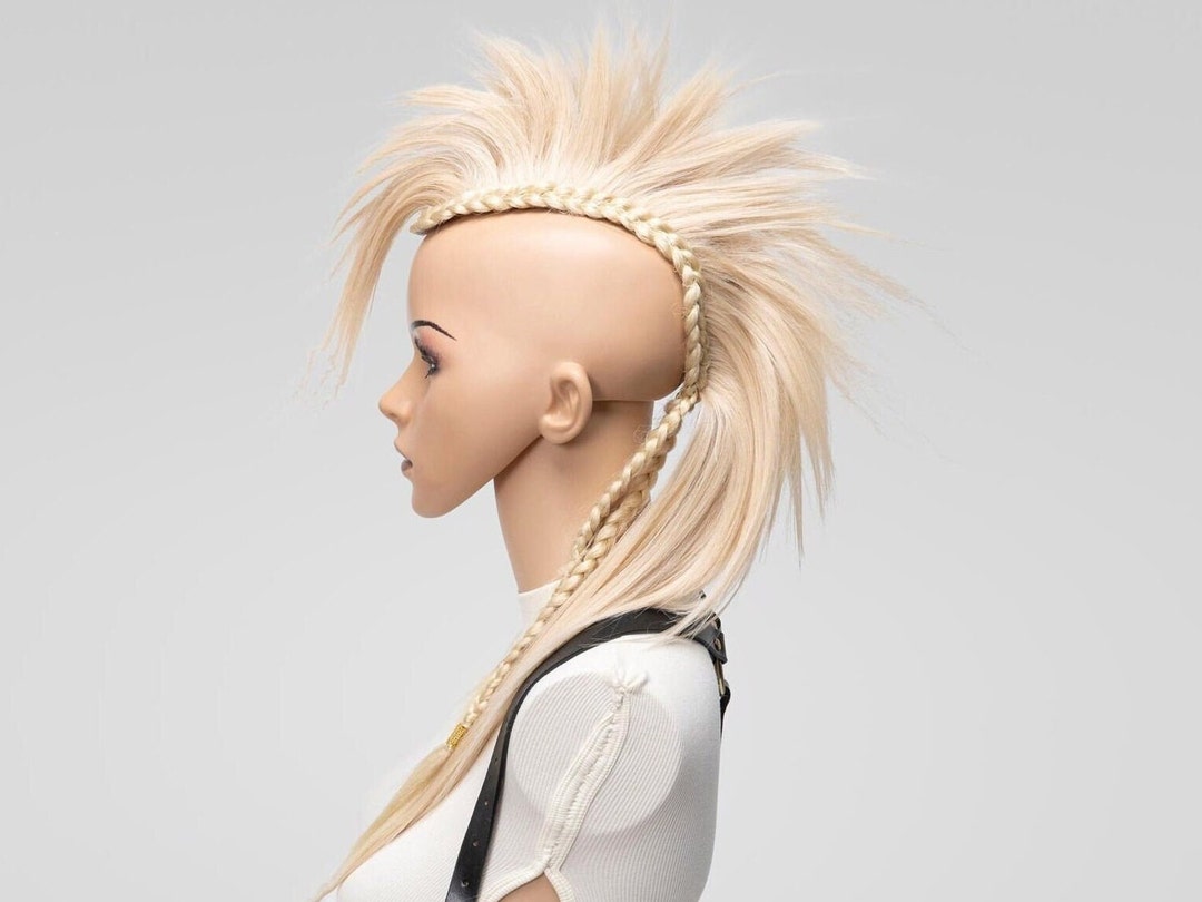 Feather Mohawk Wig, Spike Mohawk Warrior, Goth Wig Punk, Halloween ...