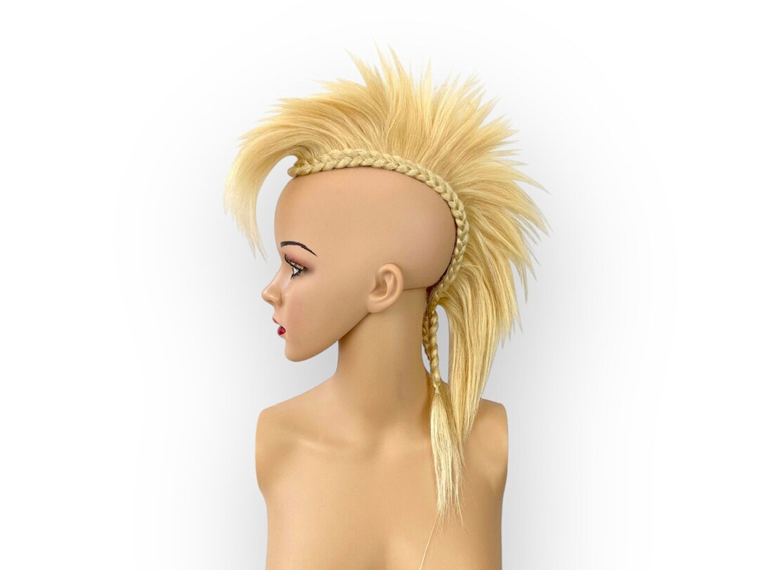 Cyberpunk Headpiece, Mohawk Cosplay Wig, Cybergoth Blonde Costume Wig ...