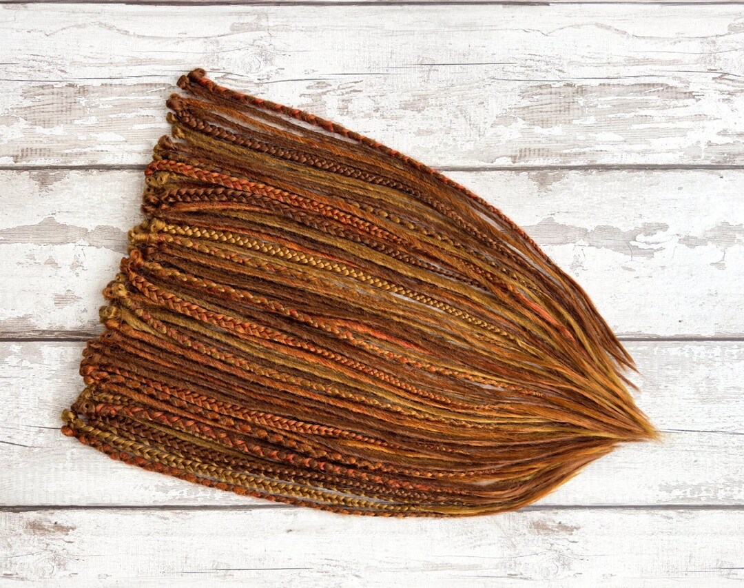 Ginger Dread Copper Locs Extension, Partial Dreadlock Full Set, Single ...