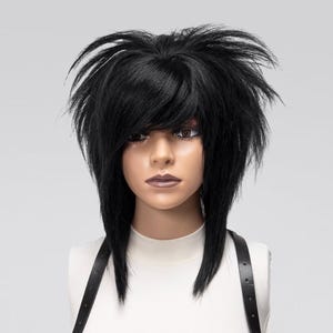 Emo Wig Scene Hair, Long Bob Wig Human Hair, Jet Black Wig Dark, 360 ...