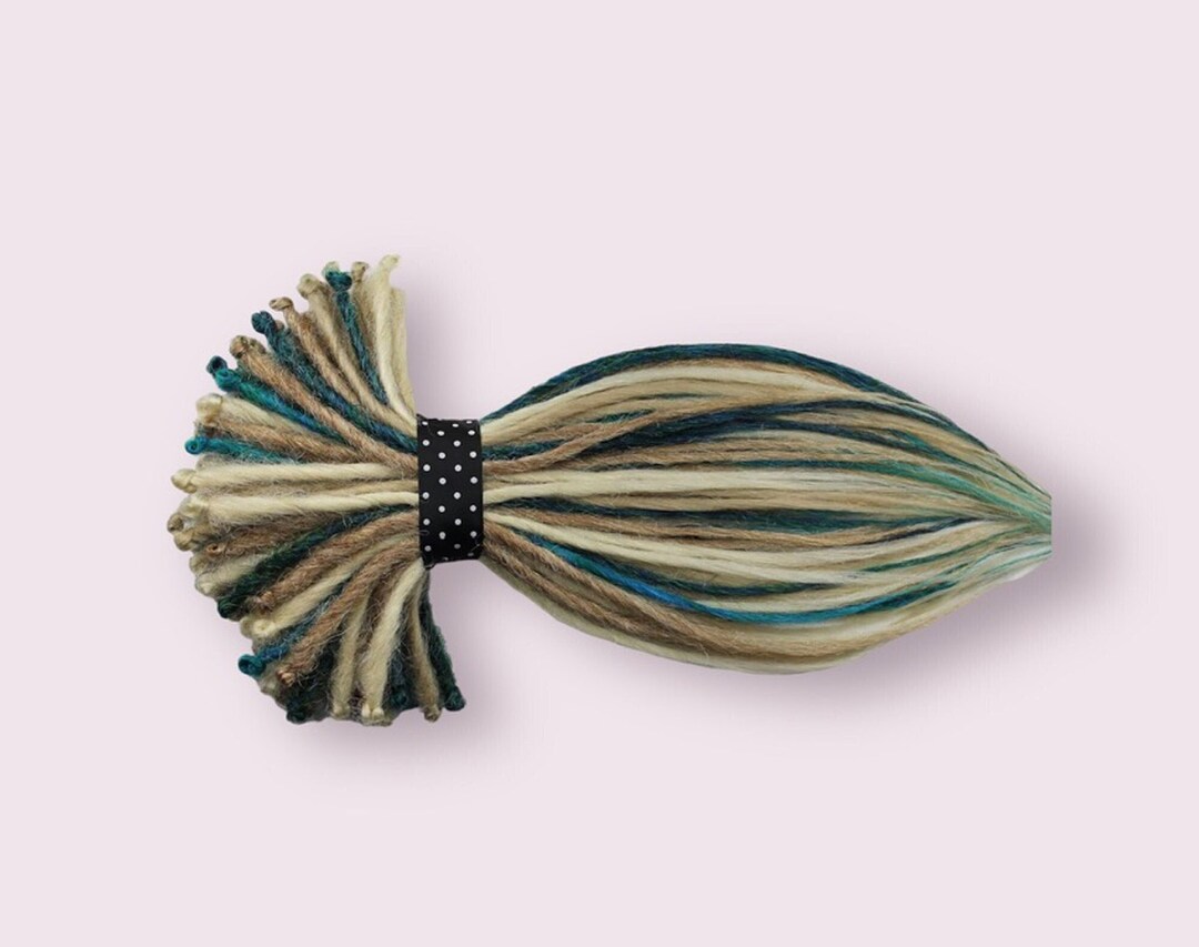 Boho Single Double Ended Dreads Blonde Green Blue, Partial Accent ...