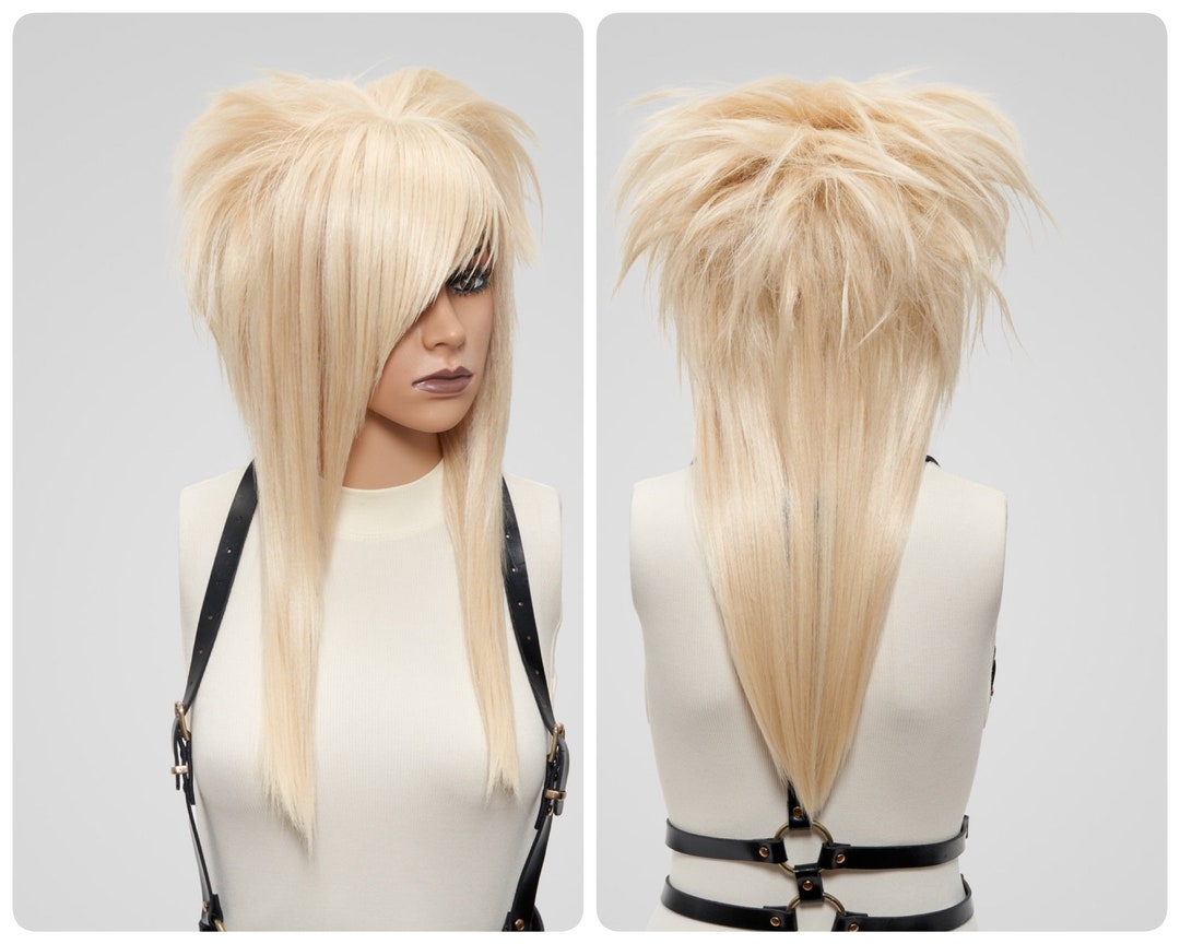 Wigs Blonde Emo Wig Full Density Lush Headpiece Bespoke Handcrafted ...