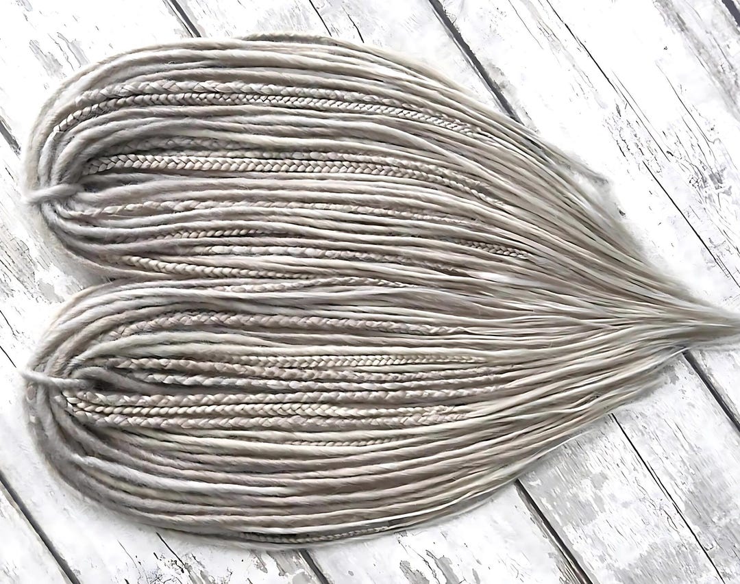 Gray Dread Locs Extensions, Partial Dread Accent, Single End Dread ...