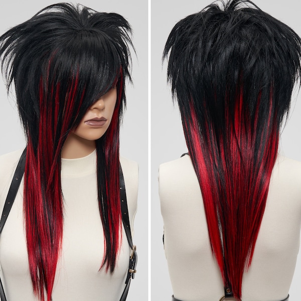 Red Side Fringe Wig - Etsy