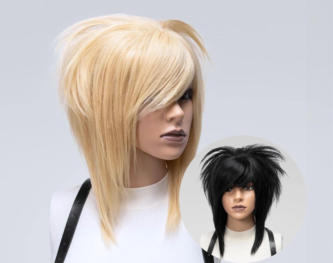 Emo Scene Wig – Medium Length Layered Cut With Side Bangs | Human Hair ...