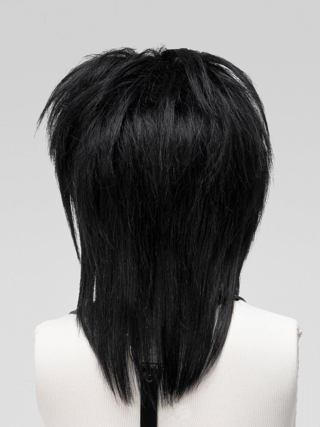 Emo Scene Hair Wig - Jet Black Human Hair Wig, 360 Spiky Wig With Side ...