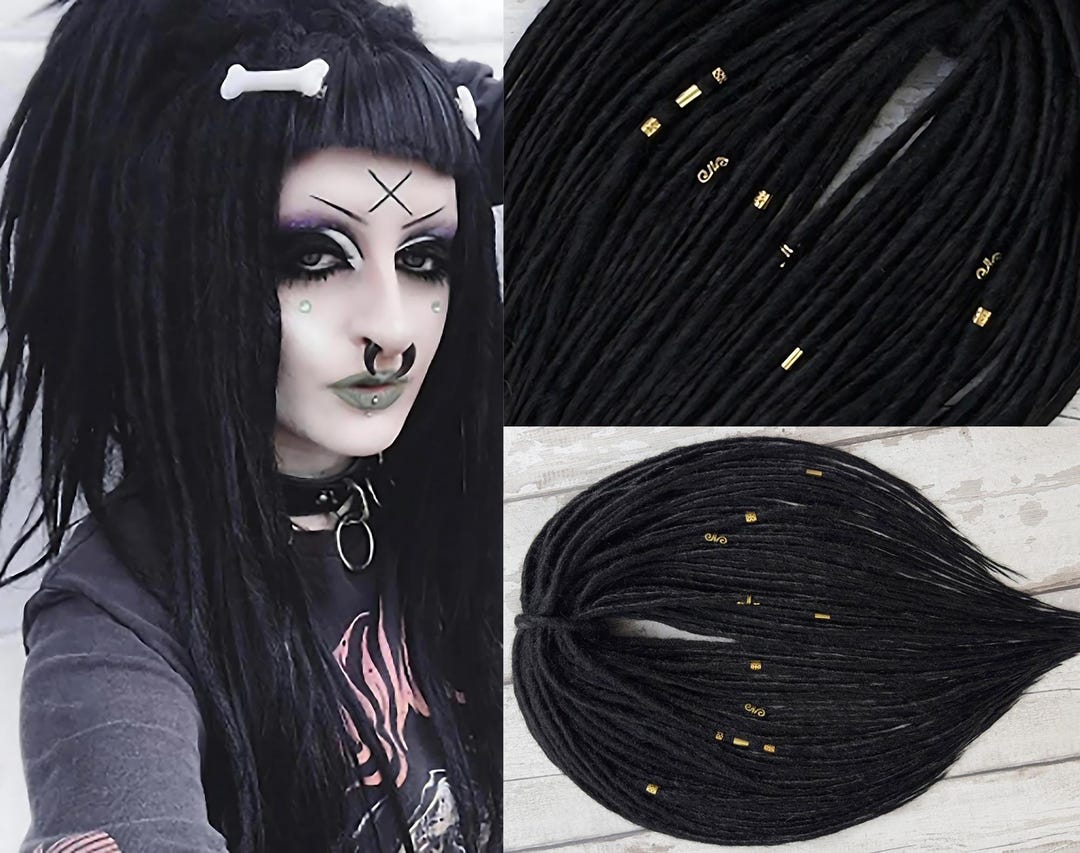 Single End Dread Double Ended, Jet Black Dread Locs Extensions, Braid ...