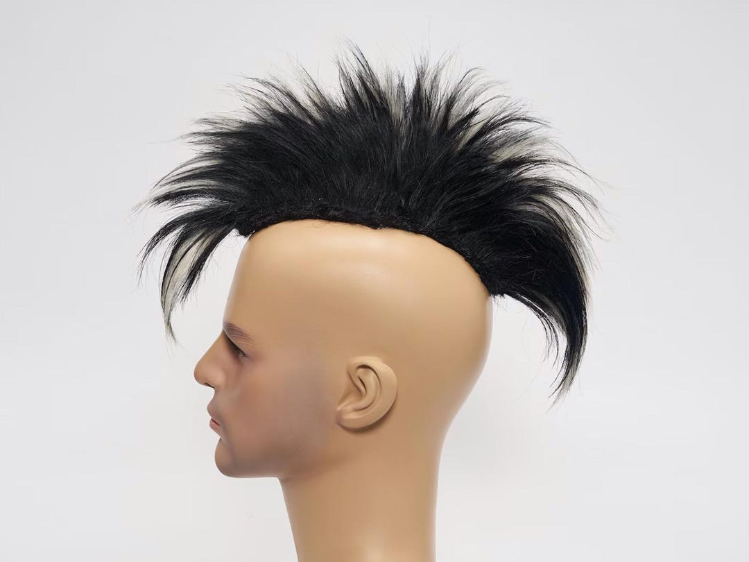 Spike Mohawk Headpiece, Feather Mohawk Wig, Black White White, Cyber ...