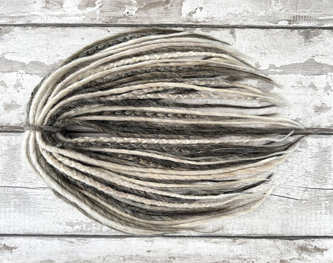 Dreads Partial Set Festival Locs Hair Extensions Gray Silver White ...