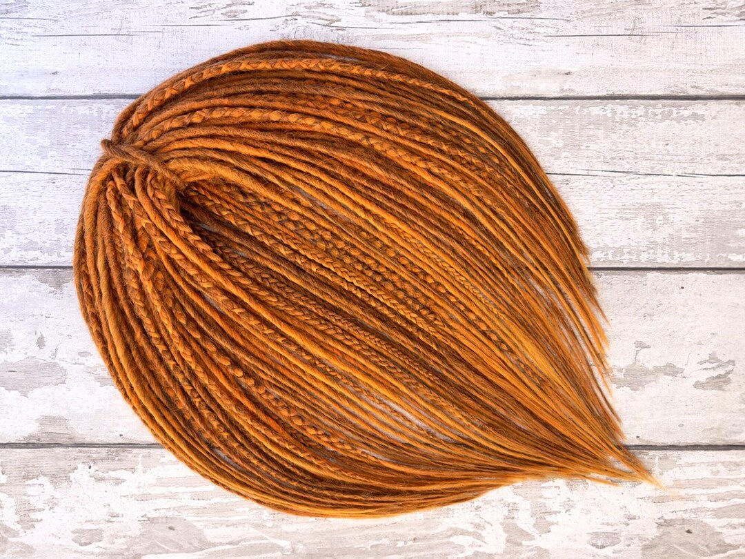 Orange Dread Copper Locs Extension, Auburn Dread Gingere, Double End ...