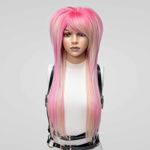 Emo Wig Scene, Hot Pink Wig Pastel, Alternative Wig Goth, Bang Wig Side ...