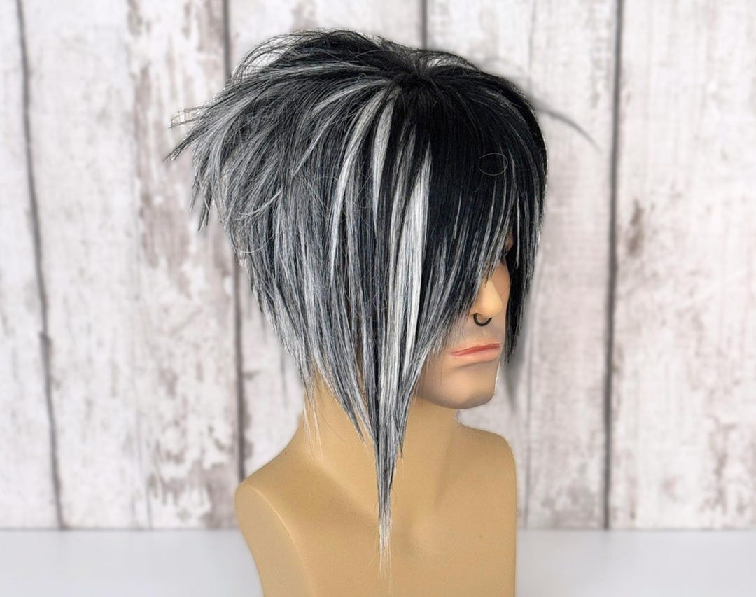 Hair Topper Clip In, Half Wig Men, Anime Wig Cosplay, Alt Wig Goth, Emo ...