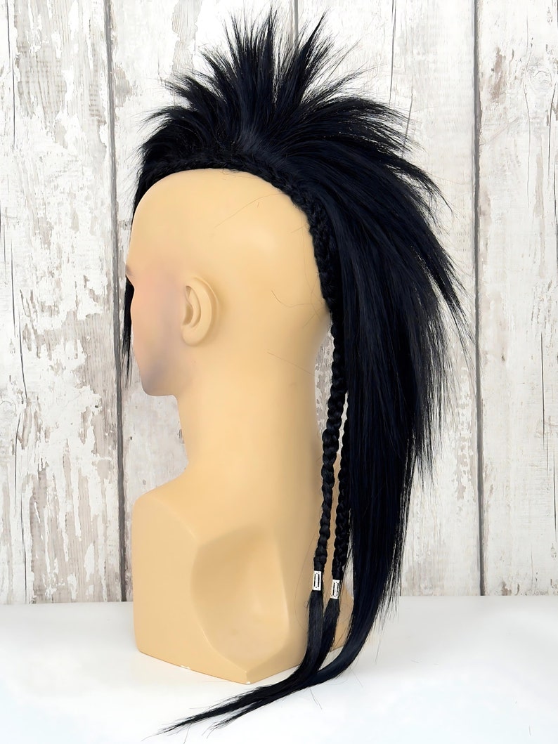 Headpiece Mohawk Wig, Spike Mohawk Warriors, Goth Wig Punk, Mohican ...