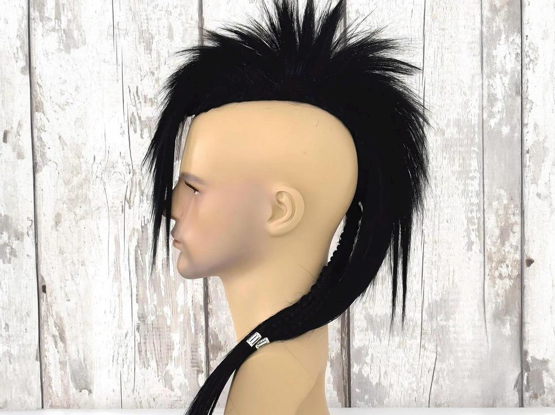 Headpiece Mohawk Wig, Spike Mohawk Warriors, Goth Wig Punk, Mohican ...