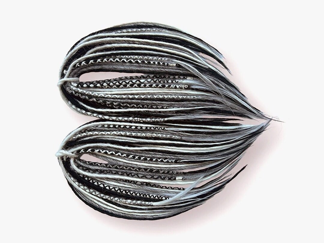 Black White Dread Locs Extensions, Double End Dread Single End, Cyber ...