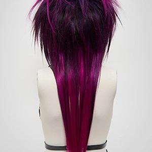 Pink Wig Purple, Bang Wig Side Part, Shag Wig Layered, Alternative Wig ...
