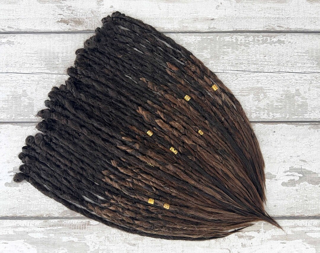Ombre Dread Brown Locs Extensions, Partial Dread Accent, Fake Dread ...