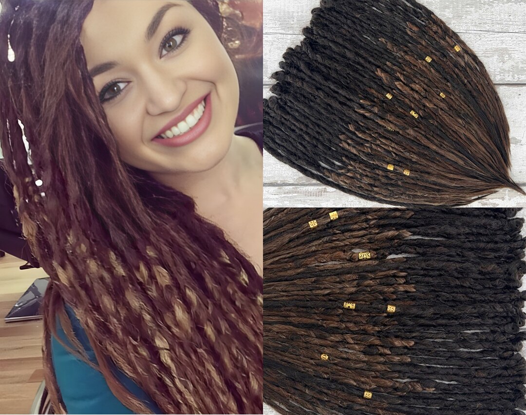 Ombre Brown Dread Locs Extensions, Dark Light Brown Dreadlocks Single ...