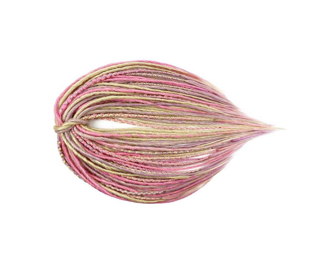 Boho Single Double Ended Dreads Full Set, Accent Blonde Dreads Pink ...