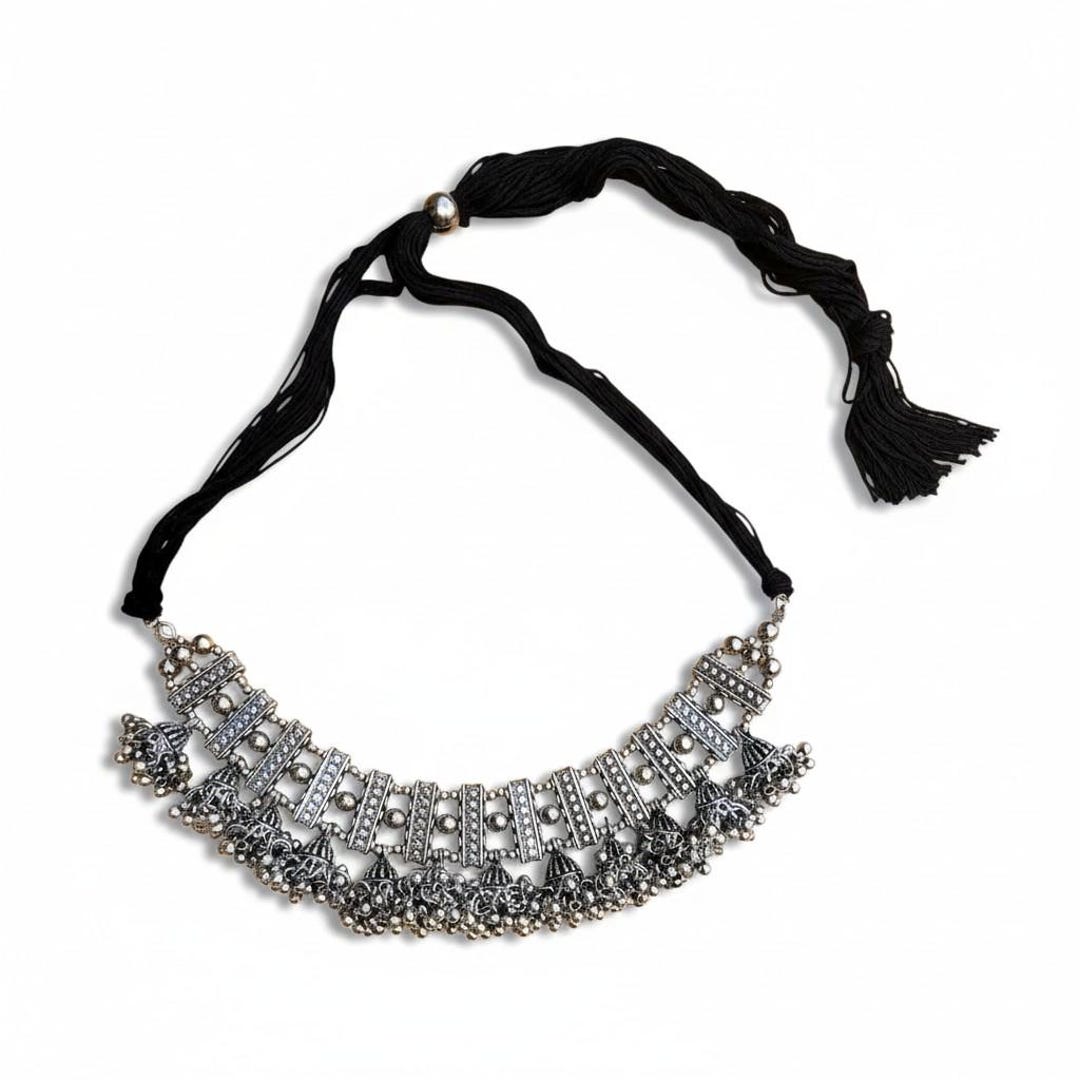 Vintage Afghan Collar Necklace: Kuchi Tribal Jewelry, Silver Nomadic ...
