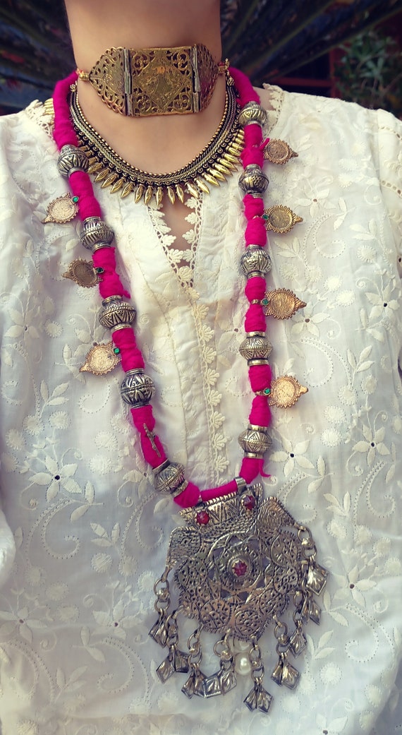 Antique large Islamic Central Asian tribal silver amu… - Gem