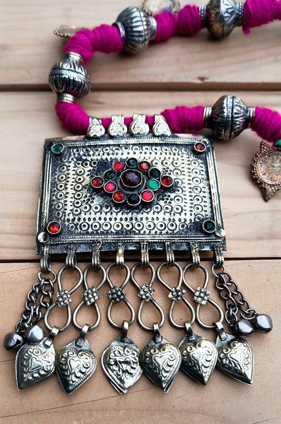 Antique large Islamic Central Asian tribal silver amu… - Gem