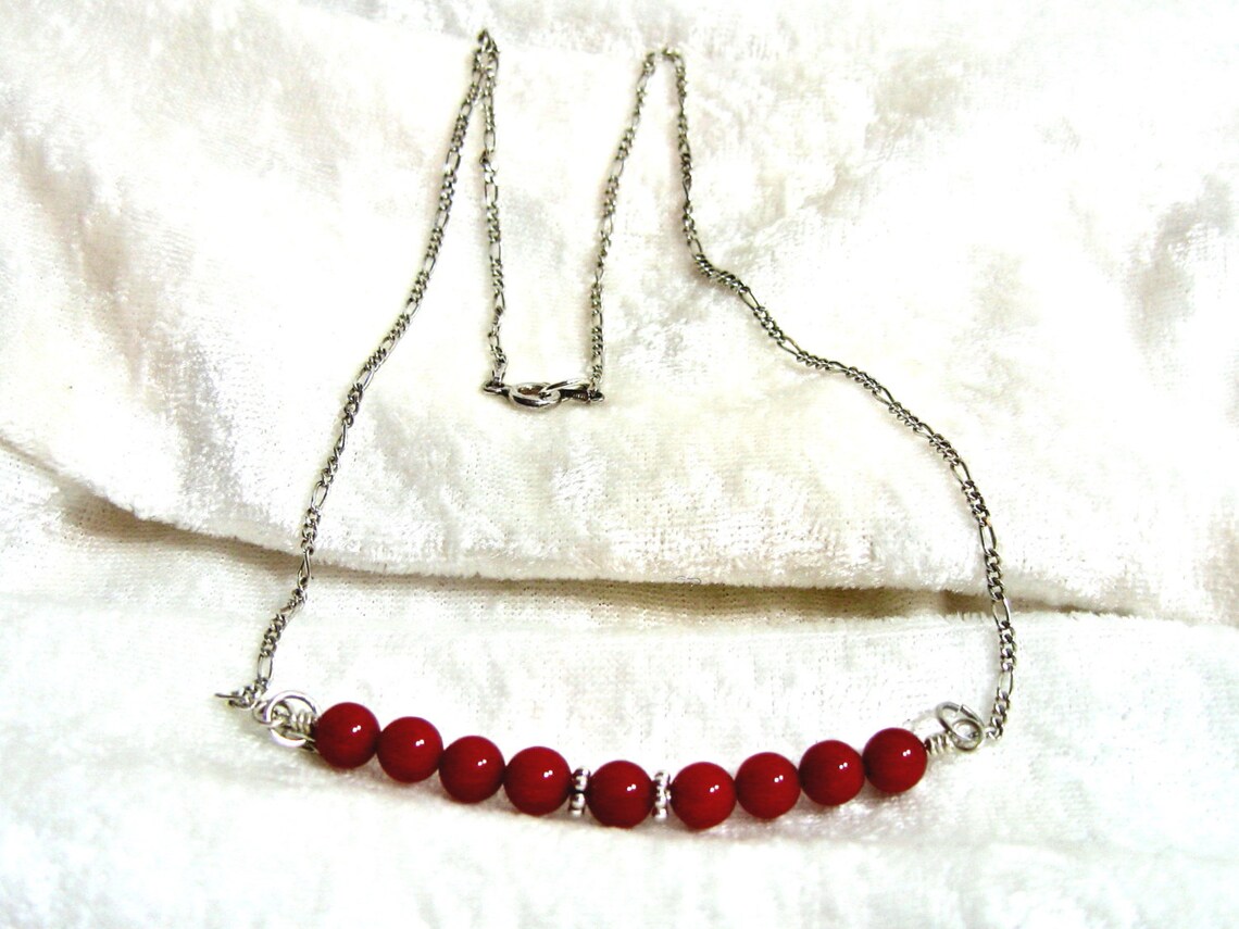 Red Jasper Bar Necklace Red Jasper Necklace Red Bar - Etsy