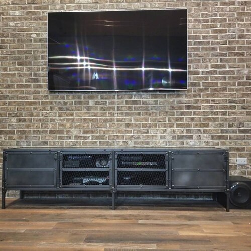 Media Console Industrial Modern All Steel TV Stand Cabinet - Etsy