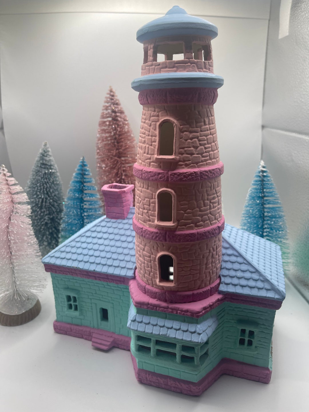 Dept 56 Large Pastel Lighthouse - Etsy