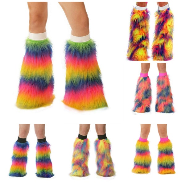 Rainbow Leg Warmers - Etsy