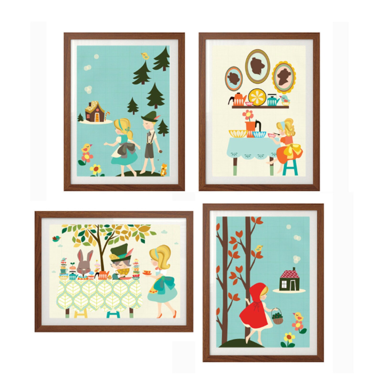 FAIRY TALE Set of Four Posters : Modern Illustration - Etsy