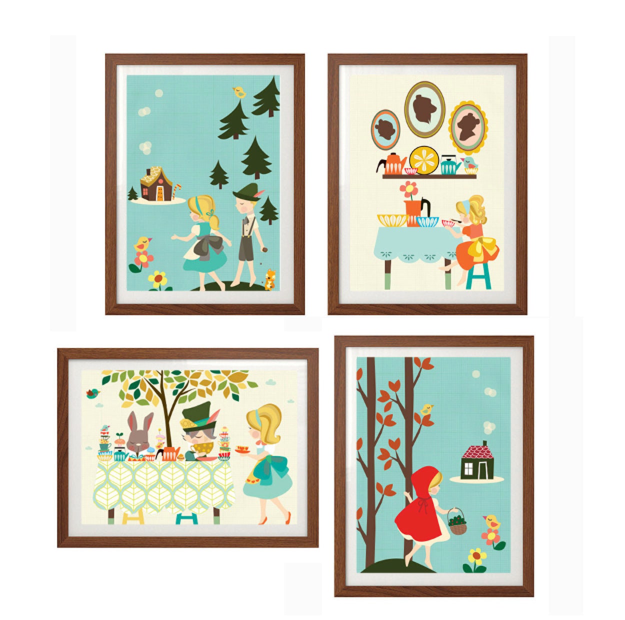FAIRY TALE Set of Four Posters : Modern Illustration - Etsy Australia