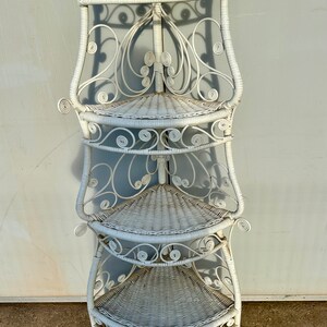 Shelves - 1960s White Wicker Corner What Not Shelf Stand - Etsy