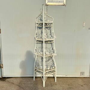 Shelves - 1960s White Wicker Corner What Not Shelf Stand - Etsy