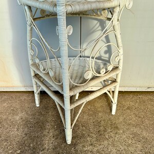 Shelves - 1960s White Wicker Corner What Not Shelf Stand - Etsy