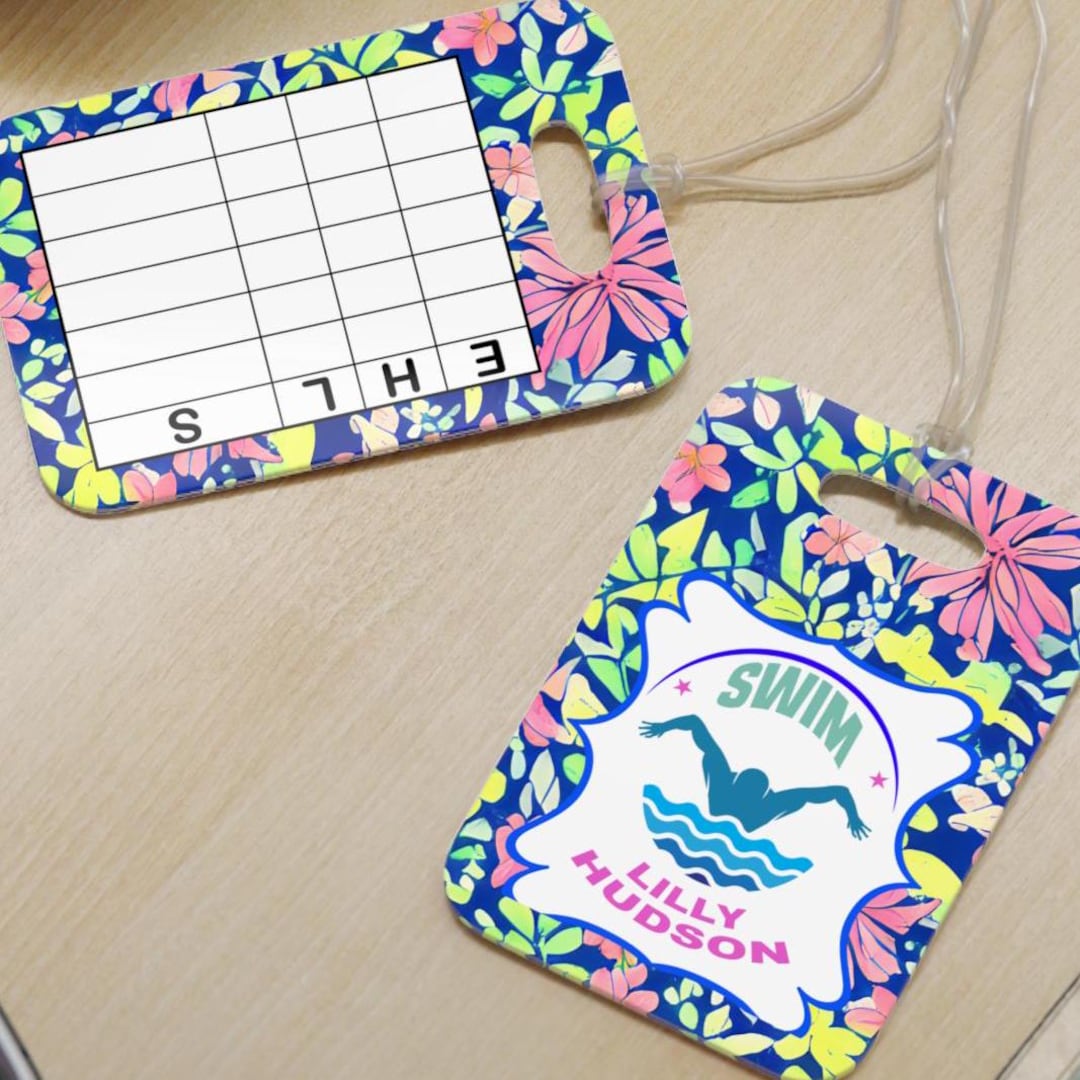 Personalized Lilly Swim Tag/ Custom Reusable Swim Meet Heat Tags - Etsy