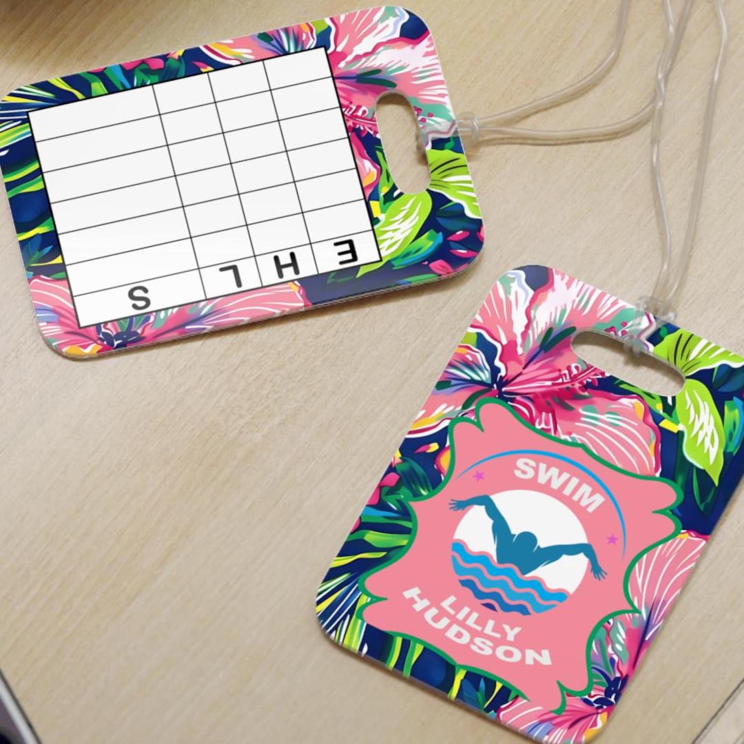 Personalized Lilly5 Swim Tag/ Custom Reusable Swim Meet Heat Tags - Etsy