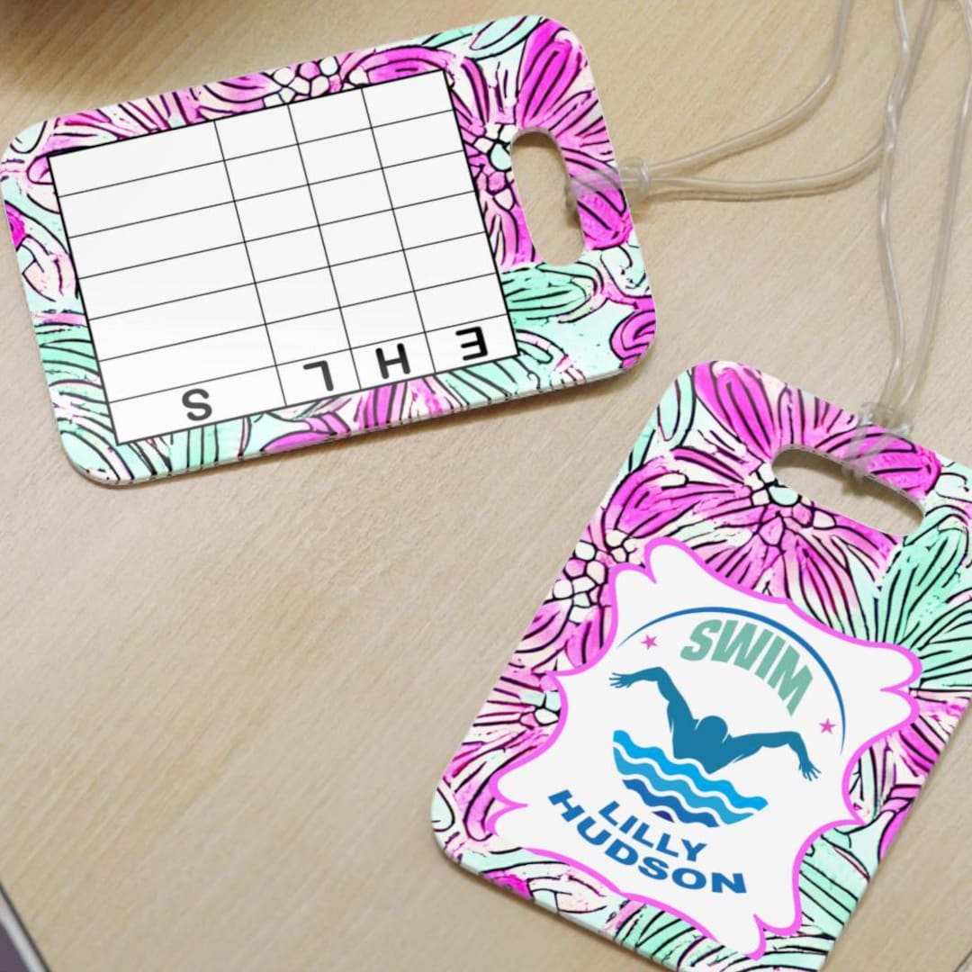 Personalized Lilly2 Swim Tag/ Custom Reusable Swim Meet Heat Tags - Etsy