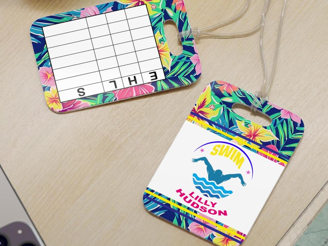 Personalized Lilly6 Swim Tag/ Custom Reusable Swim Meet Heat Tags - Etsy