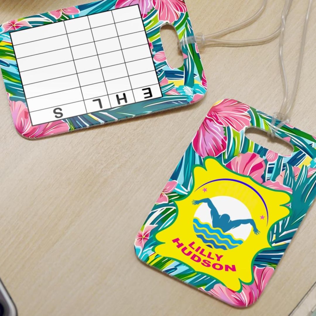 Personalized Lilly4 Swim Tag/ Custom Reusable Swim Meet Heat Tags - Etsy