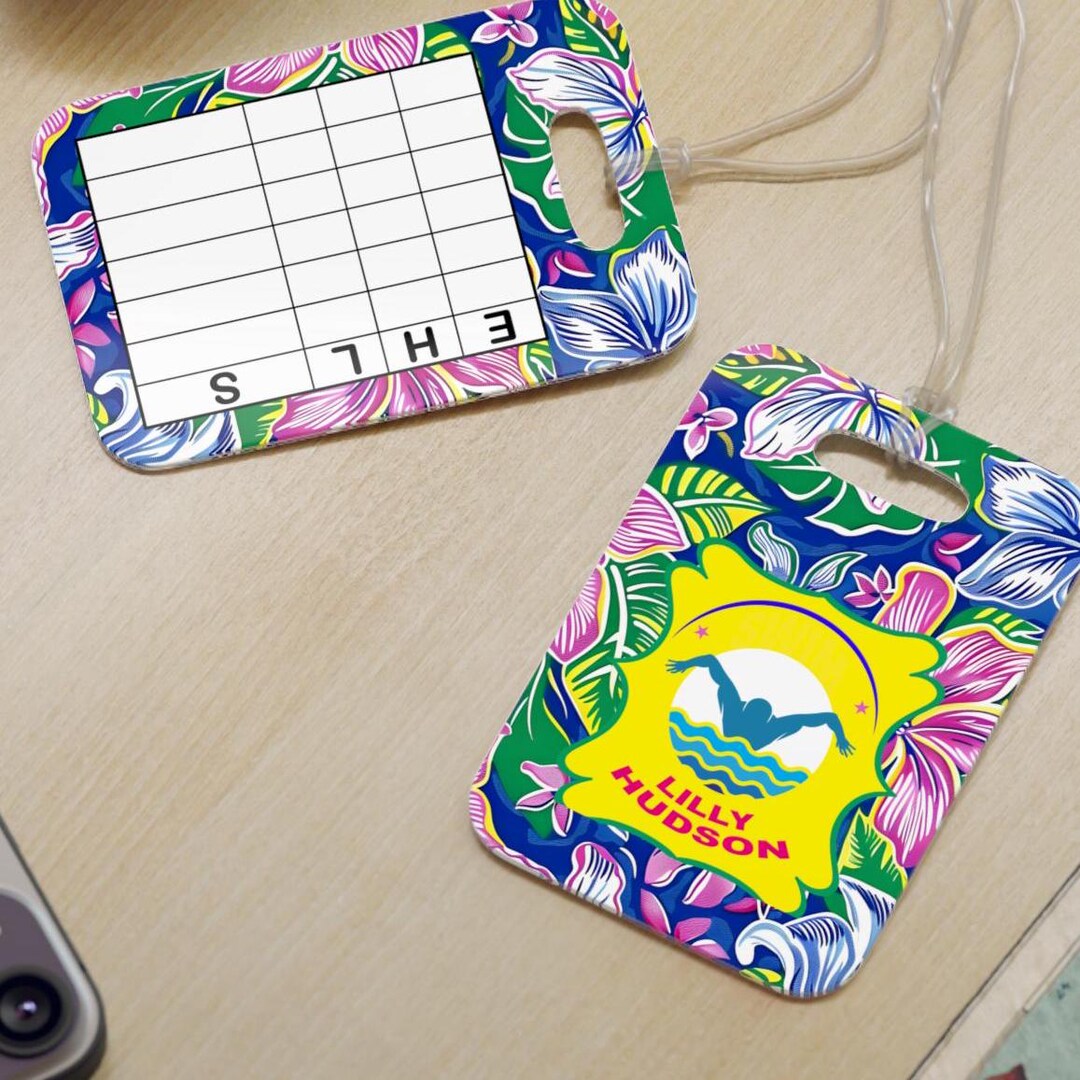 Personalized Lilly8 Swim Tag/ Custom Reusable Swim Meet Heat Tags - Etsy