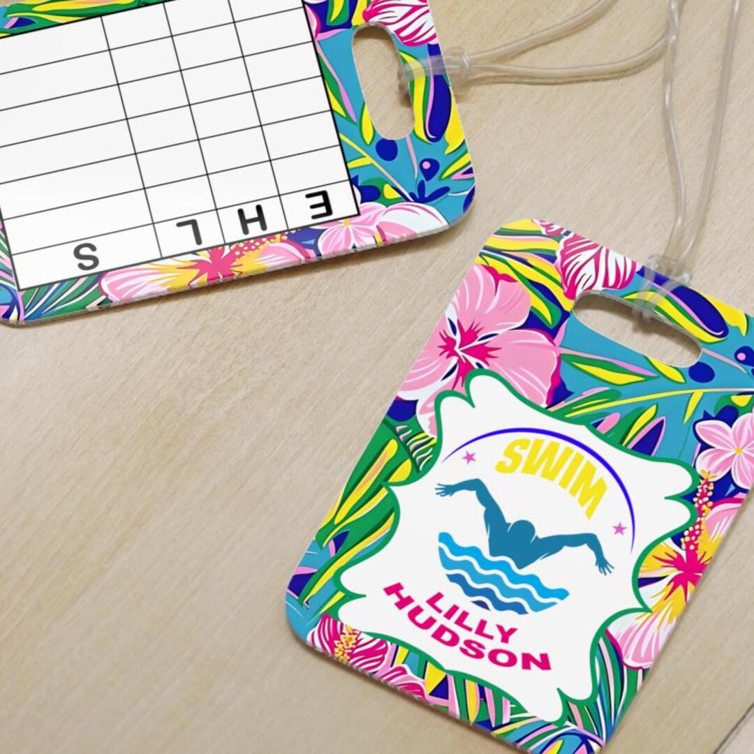 Personalized Lilly3 Swim Tag/ Custom Reusable Swim Meet Heat Tags - Etsy