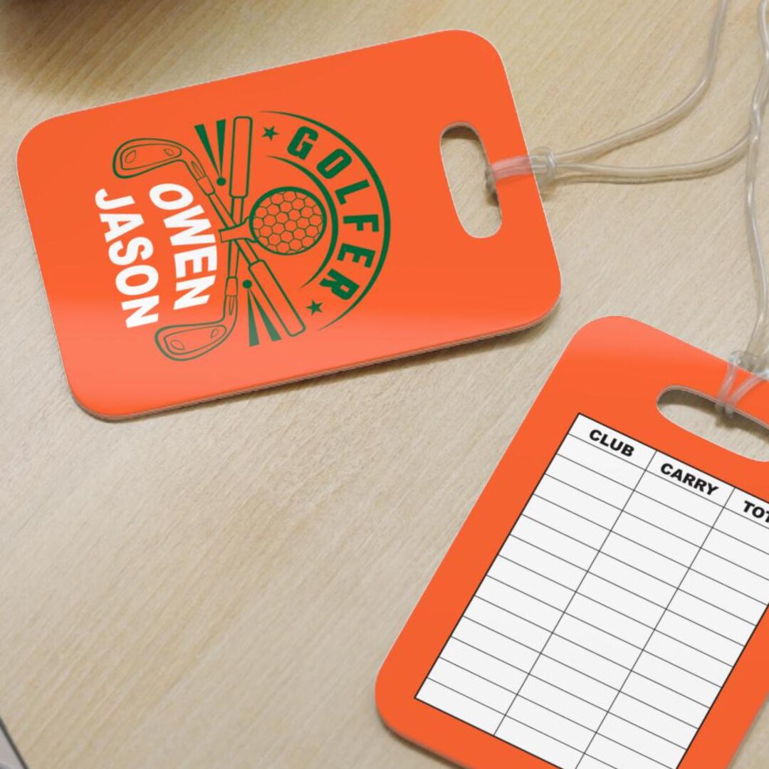Custom Golf Bag Tag: Erasable Distance Tracker, Tee Gift - Etsy