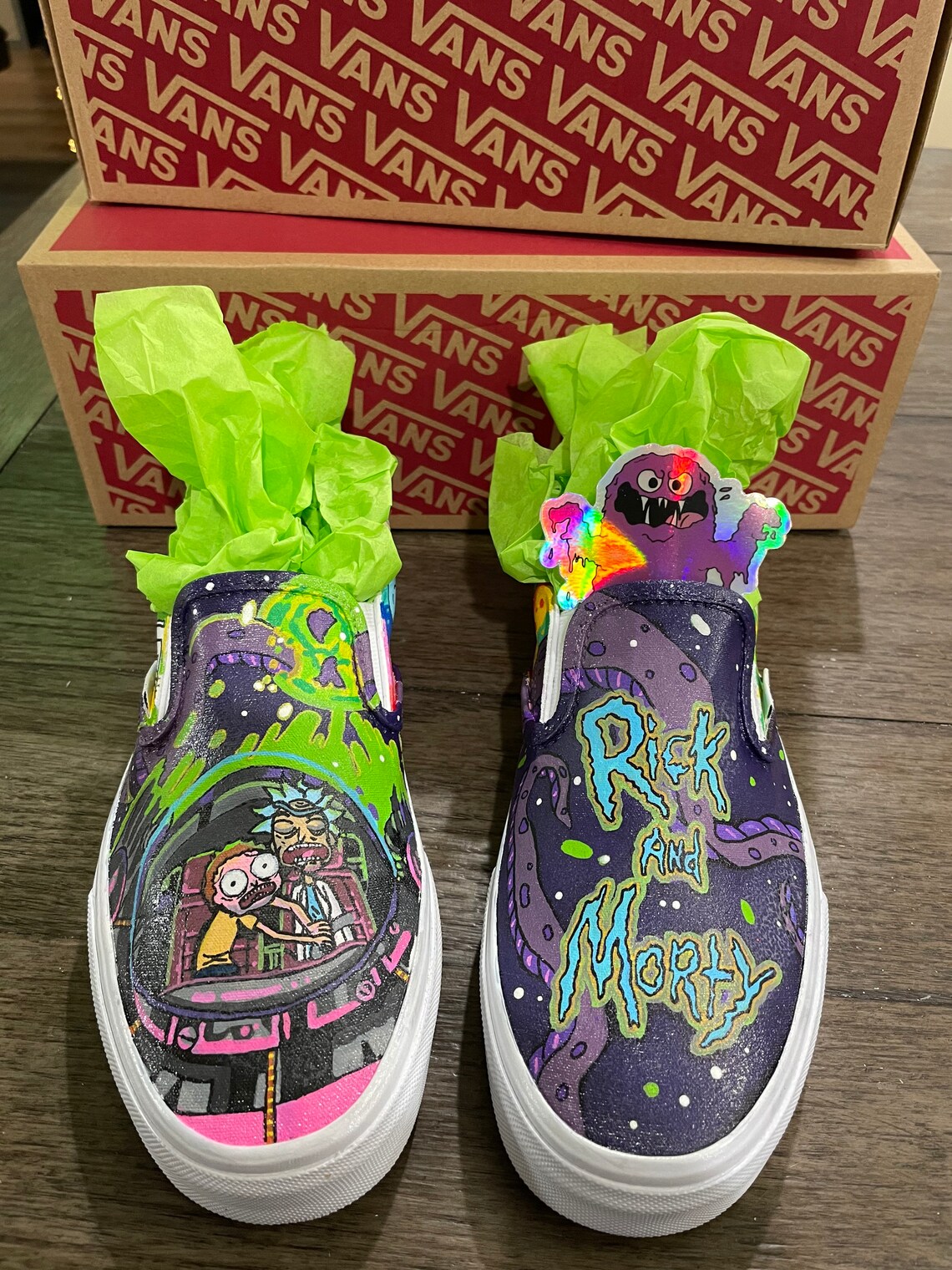 Custom Hand Painted VANS Slip on Shoes Character Shoes Bands - Etsy