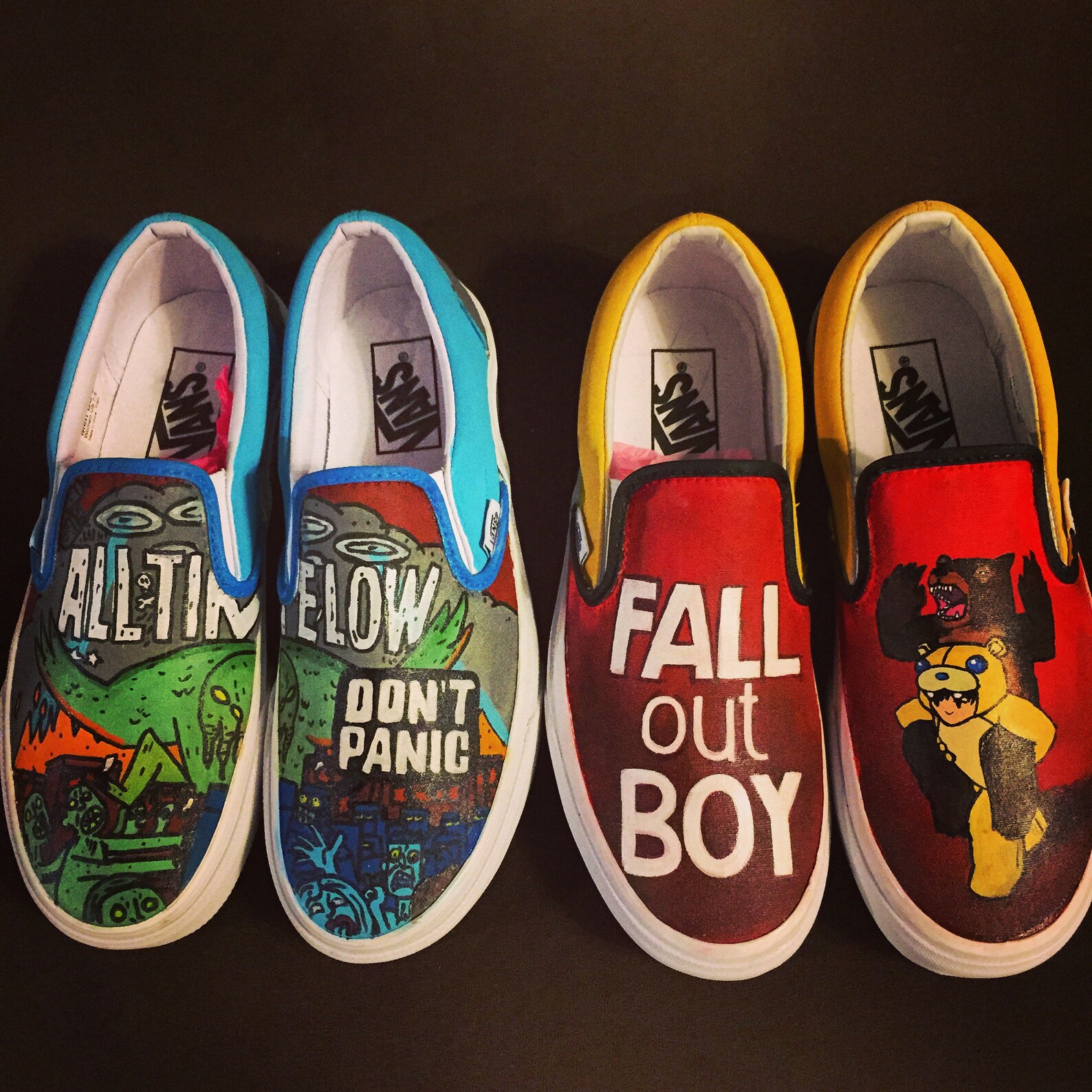 Custom Hand Painted VANS Slip on Shoes, Character Shoes, Personalized ...